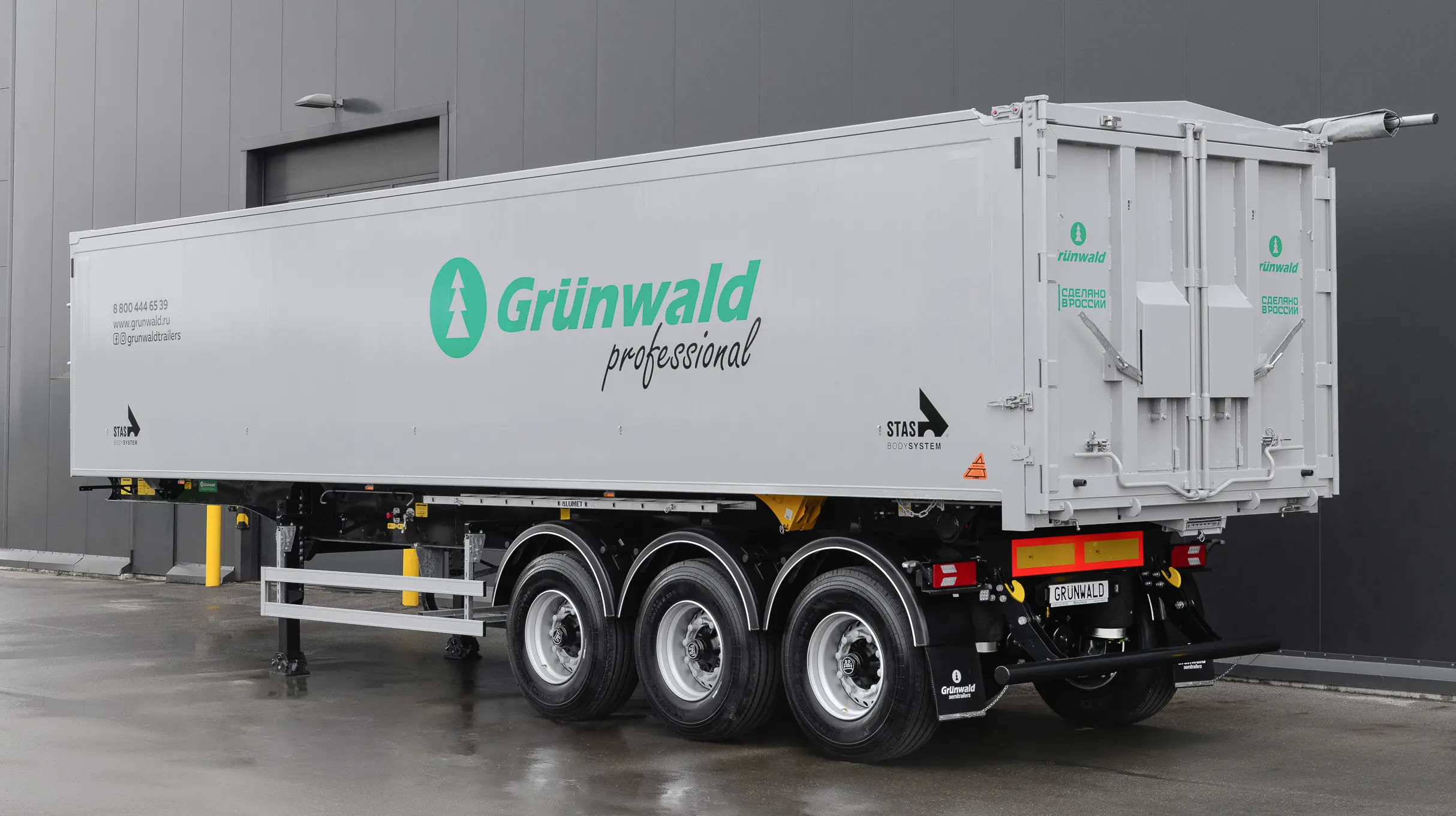 Tipper semitrailer with an aluminum body of 49 cubic meters | Grunwald News